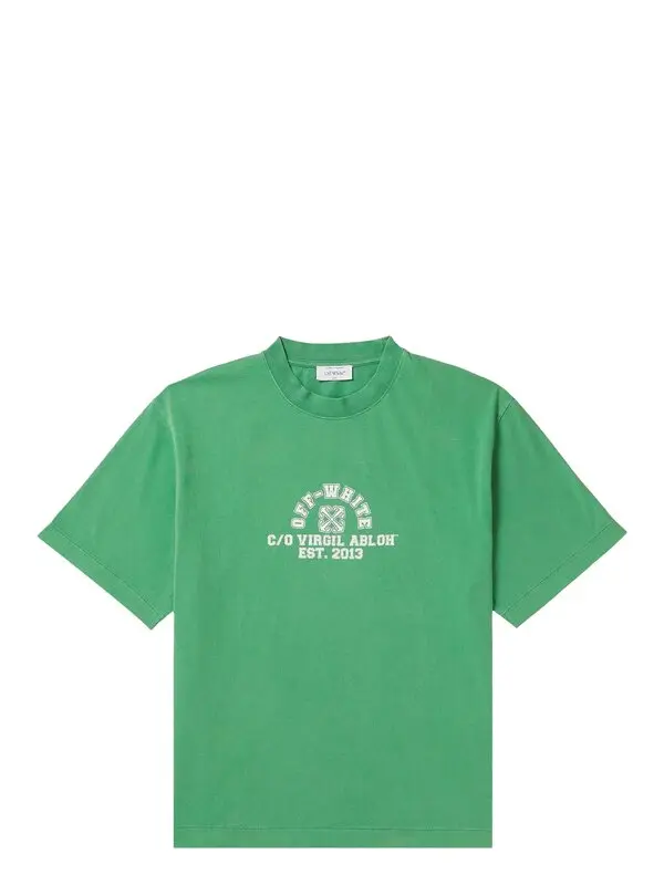 Off-White 13 Skate College Tee - Green