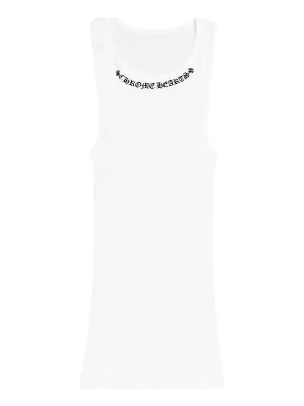 Chrome Hearts Ribbed Logo Tank Top - White