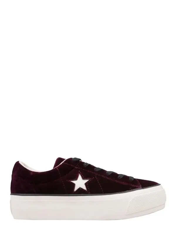 CONVERSE One Star Platform Velvet Sneakers - Red