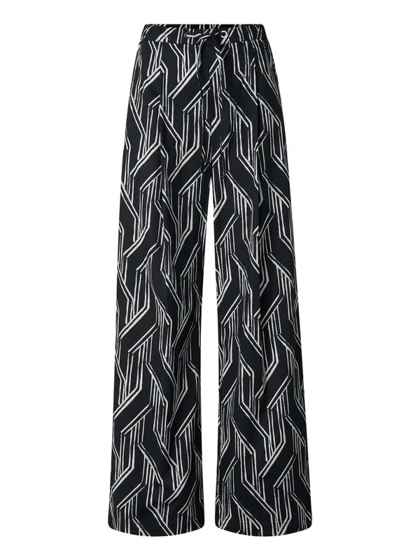 Bogner Pleated Trousers - Navy Blue/white