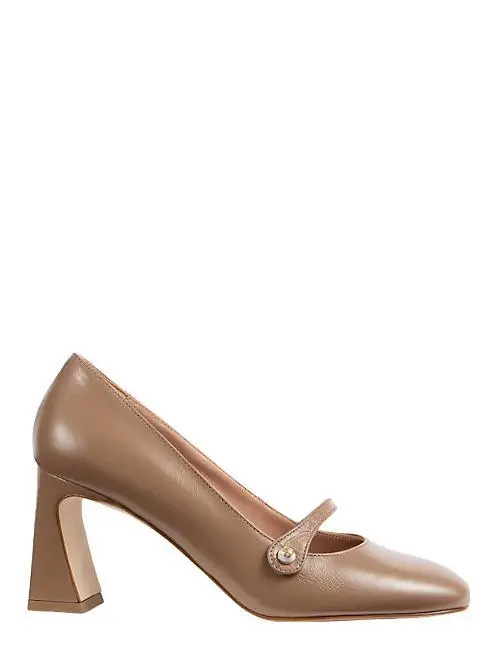 LK BENNETT Cissy Leather Mary Jane Courts - Bro-mocha