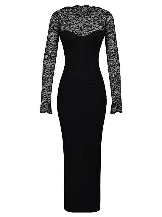 House Of Cb Shiloh Lace Maxi Dress - Black
