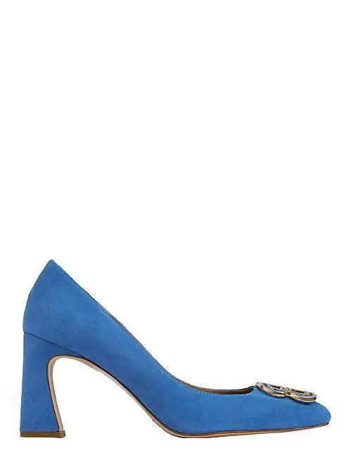 LK BENNETT Logo-motif Suede Courts - Blu-french Blue