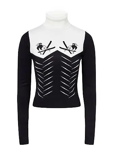 Bo+tee Ski-print Turtleneck Jumper - Black