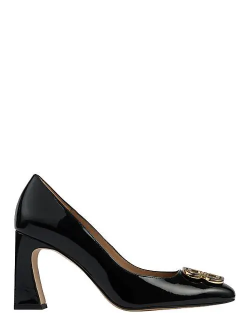LK BENNETT Logo-motif Leather Heeled Courts - Bla-black