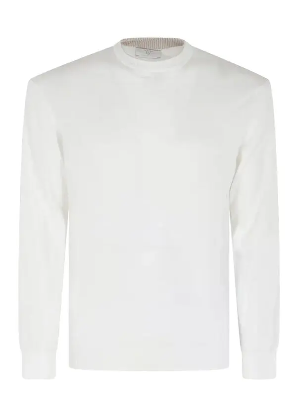 Eleventy Long-sleeve Crew-neck Sweater - White