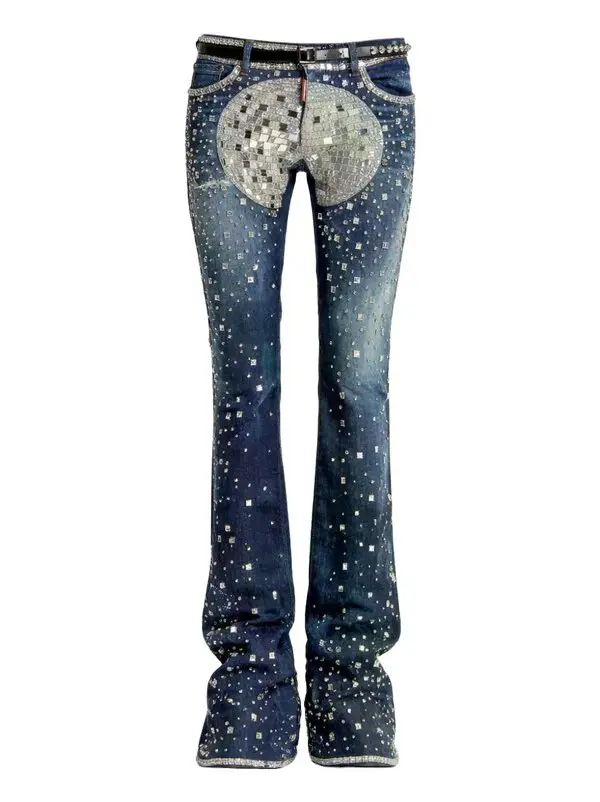 Dsquared2 Bootcut Jeans With Disco Ball Design - Blue