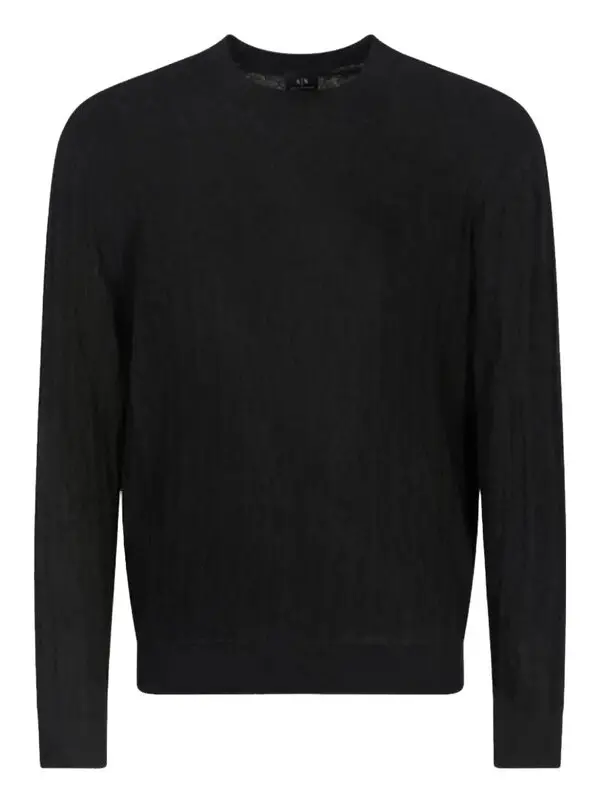 Armani Exchange Diamond-patterned Sweater - Black