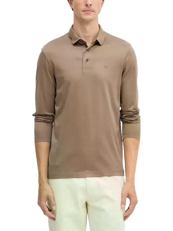 Emporio Armani Long-sleeves Polo Shirt - Brown