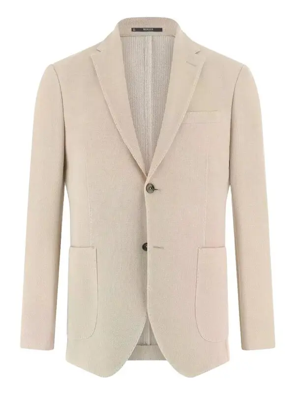 Boggi Milano Micro–textured Patch-pocket Blazer - Neutrals