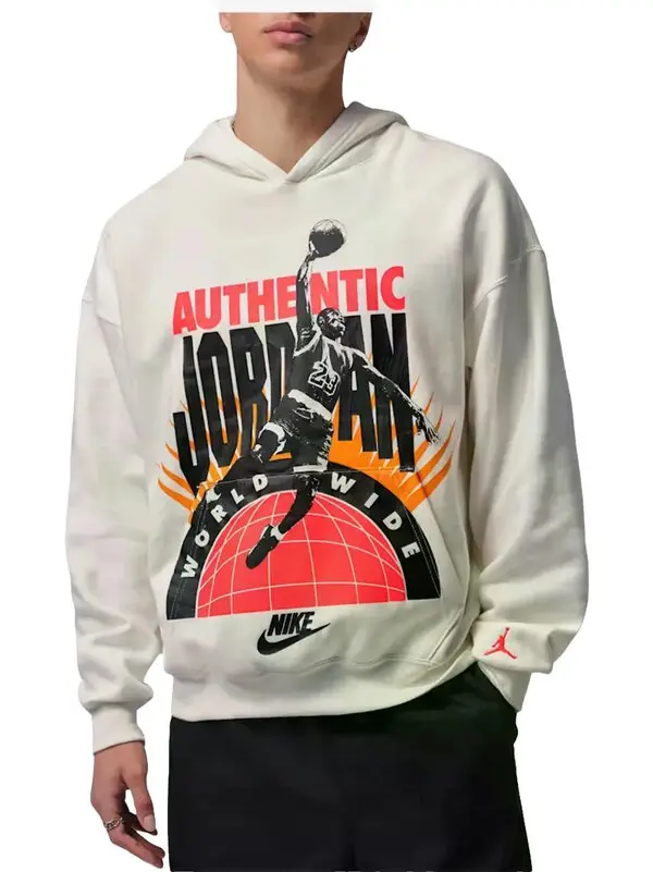 JORDAN Brooklyn Fleece Printed Hoodie - Neutrals