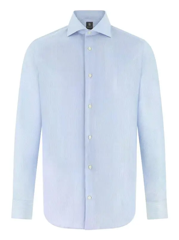 Boggi Milano Striped Windsor-collar Shirt - Blue