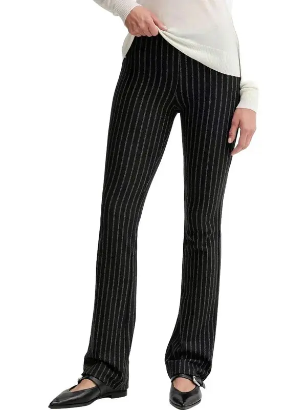 SESSUN Hediwalk Stripe-pattern Trousers - Black