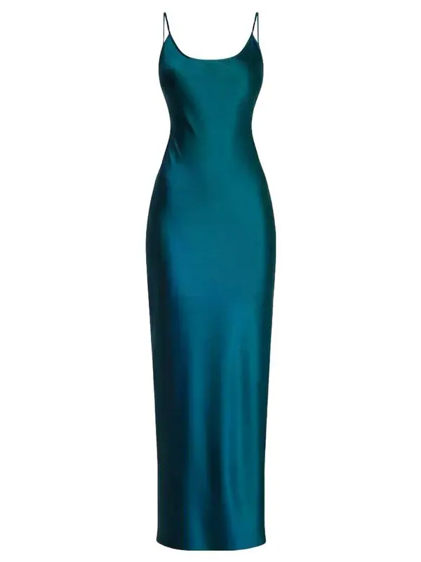 L'Agence Charmaine Spaghetti-strap Evening Gown - Blue