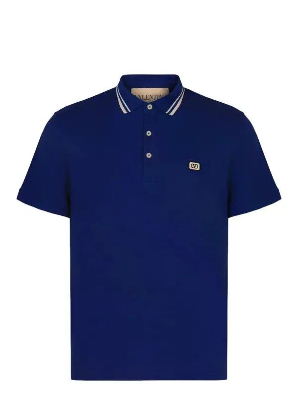 Valentino Garavani Logo-embroidered Polo Shirt - Blue