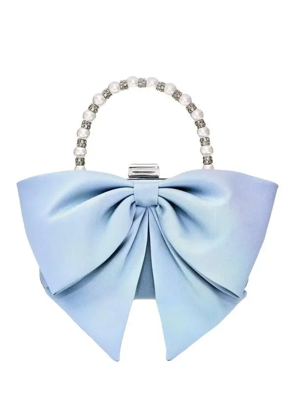 Sachin & Babi Bow Pearl Embellished Clutch - Blue
