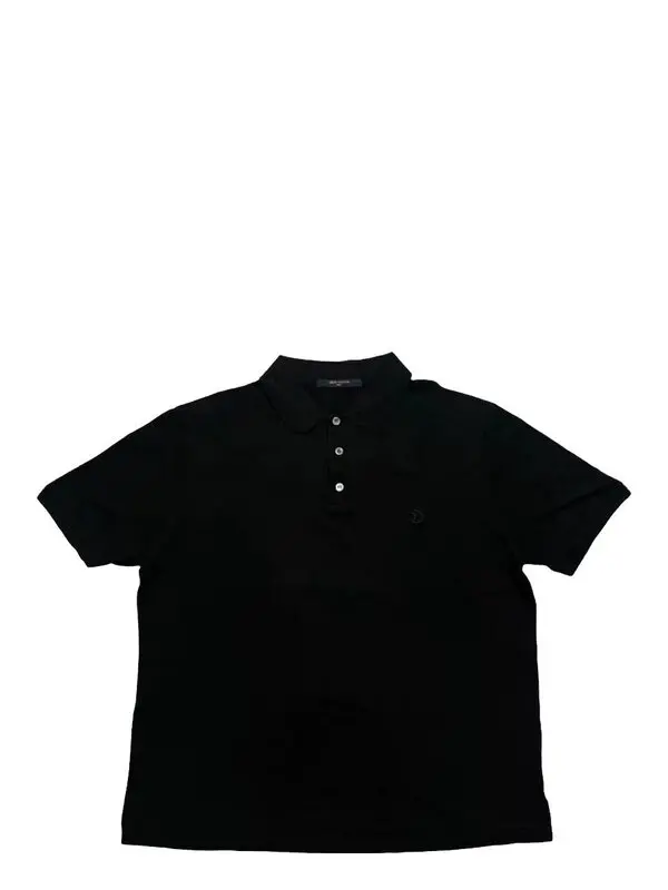 LOUIS VUITTON Pique Short-sleeve Polo Shirt - Black
