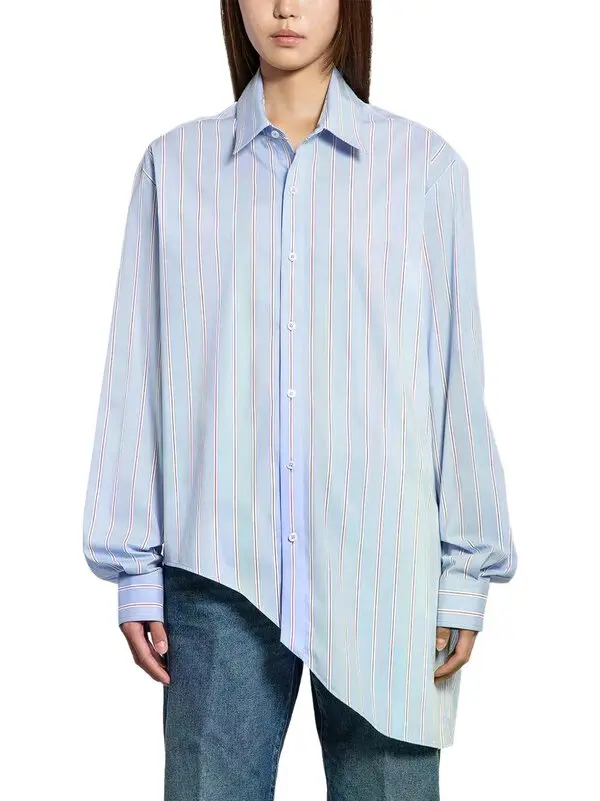 SSHEENA Asymmetric Poplin Shirt - Blue