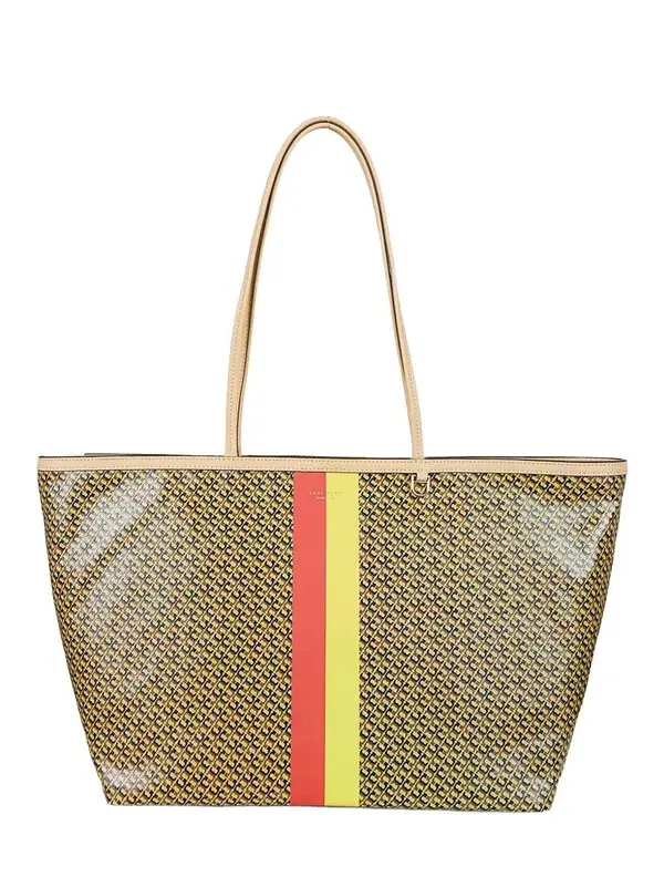 Tory Burch Racer Stripe-detail Tote - Brown
