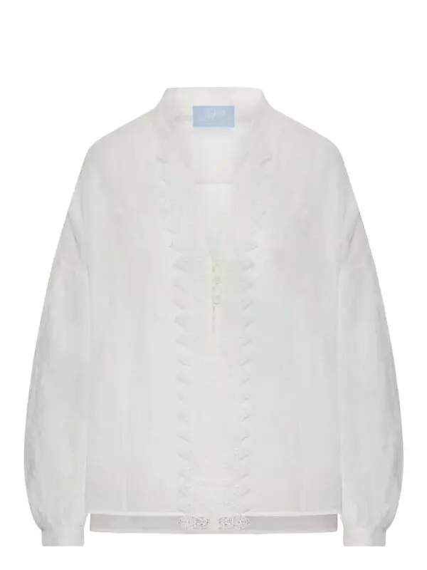 Seafarer Lace Insert Blouse - White