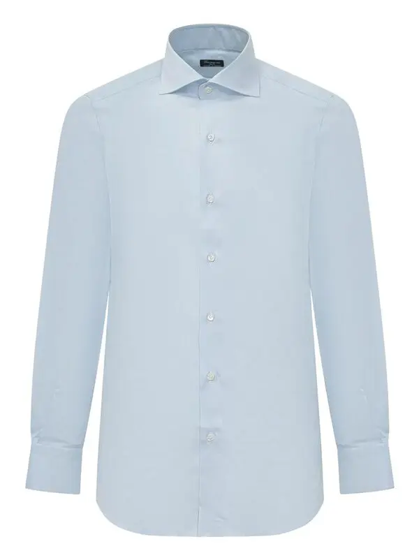 FINAMORE 1925 Milano Eduardo Long-sleeved Shirt - Blue