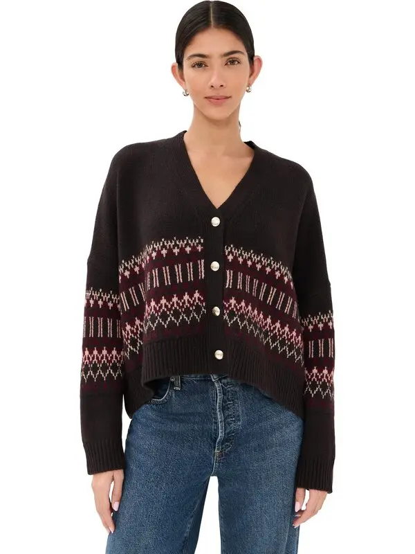 Sablyn Elliot Boxy Cropped Cashmere Cardigan - Oaktree Multi