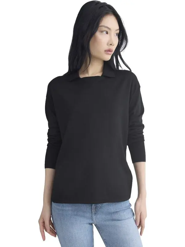 Everlane Oversized Polo Sweater - Black