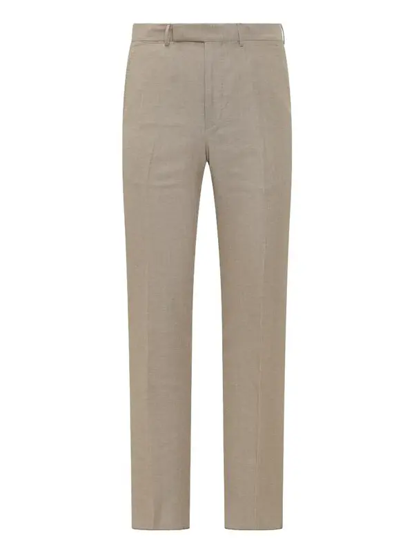 Zegna Lightweight Straight Trousers - Beige