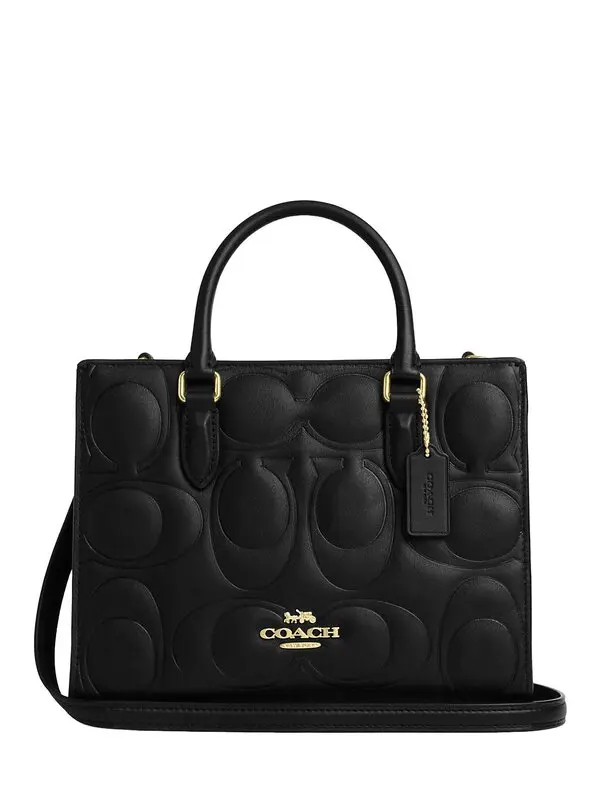 COACH OUTLET Coach Signature Leather Maggie Small Tote Bag - Gold/black