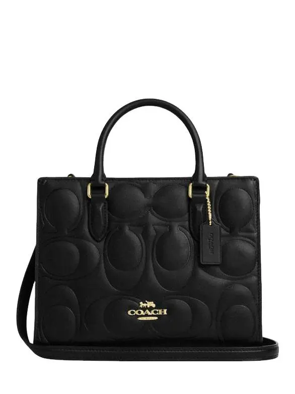 COACH Maggie Small Tote Bag In Signature Leather - Smooth Leather/gold/black