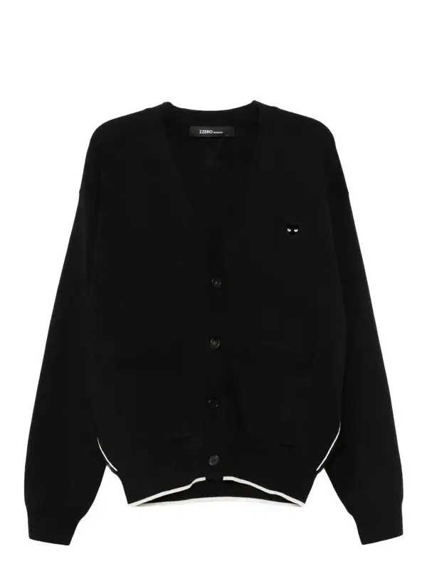 SONGZIO Panther-embroidered Cardigan - Black