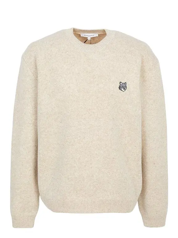 Maison Kitsuné Fox Head Knit Sweater - Beige
