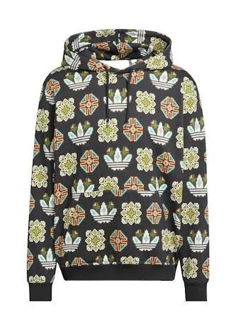 Adidas Tile Allover Print Loose Hoodie - Black