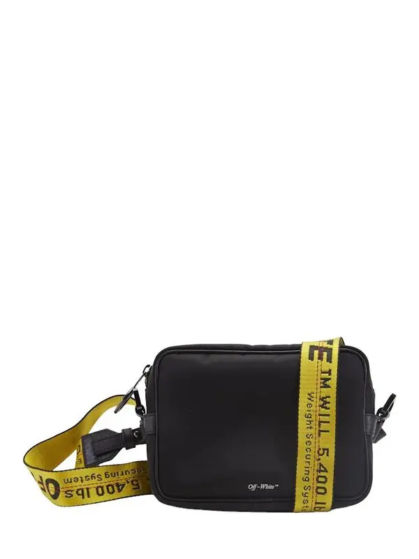 Off-White Crossbody Bag With Leather Trim - Black Yellow