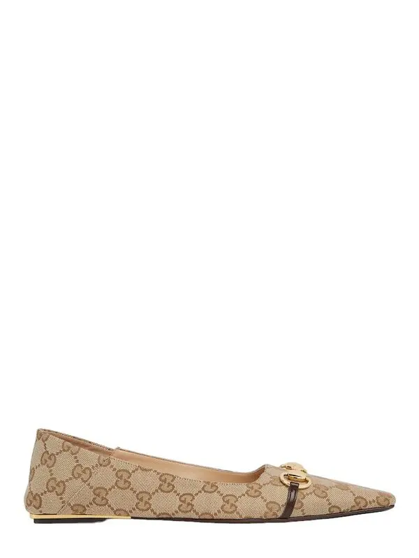 Gucci Vittoria Gg Canvas Ballerinas - Beige