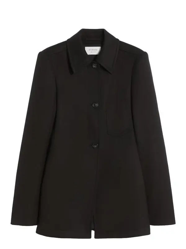 Max Mara Fitted Gabardine Shirt Jacket - Black