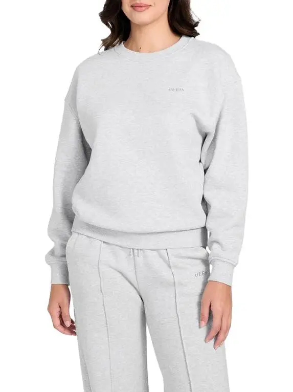 Guess Organic Cotton Blend Fleece Sweatshirt - Heather Grey