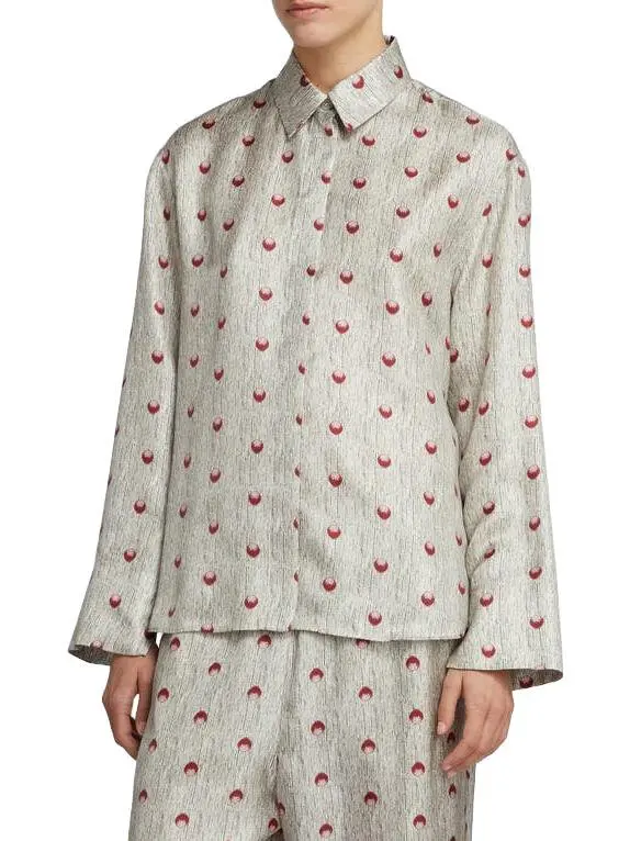 MM BY MAX MARA Ospite Dot Print Button-up Shirt - Sand