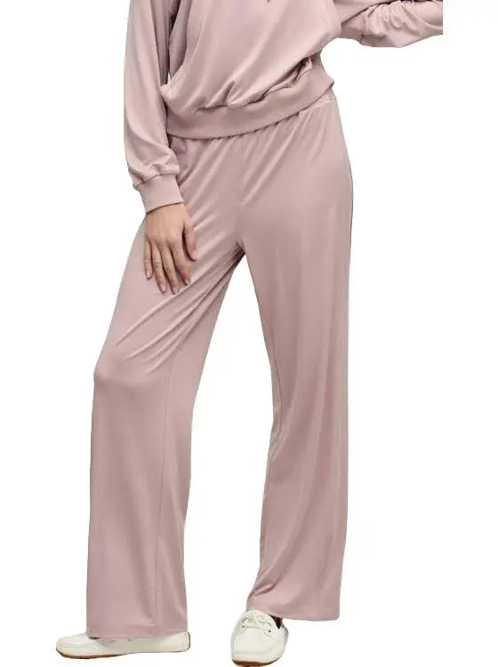 Barefoot Dreams Butterchic Piped Wide Leg Pants - Teaberry