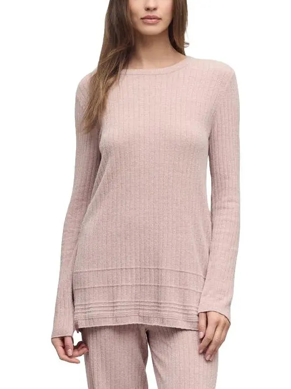 Barefoot Dreams Cozychic Ultra Lite Textured Ribbed Button Sweater - Teaberry