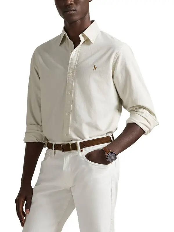 Polo Ralph Lauren The Iconic Solid Cotton Button-down Oxford Shirt - Basic Sand