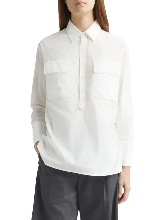 UNDERCOVERISM Raw Edge Cotton Poplin Shirt - White