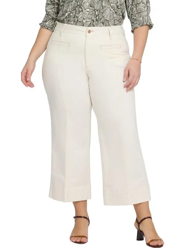 NYDJ Teresa Seamed Ankle Wide Leg Jeans - Vintage White