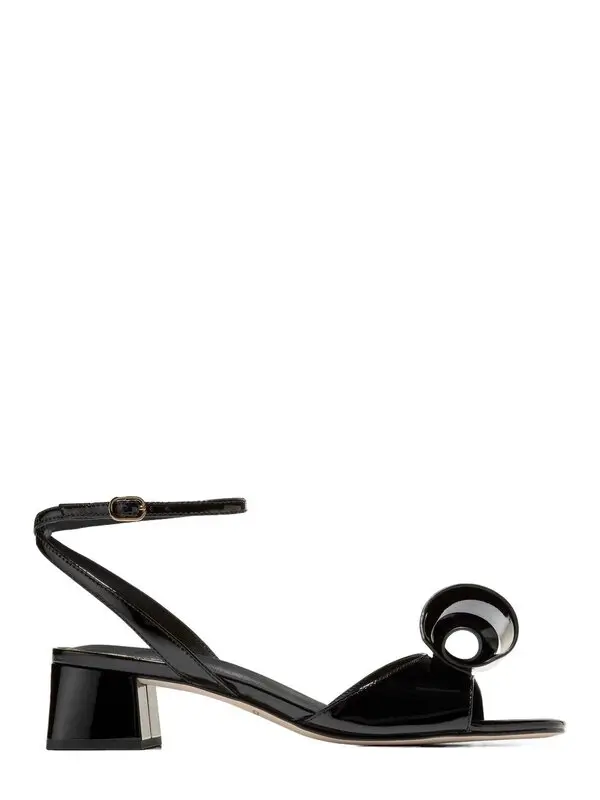 Cole Haan Florette Block Heel Sandals - Black Patent