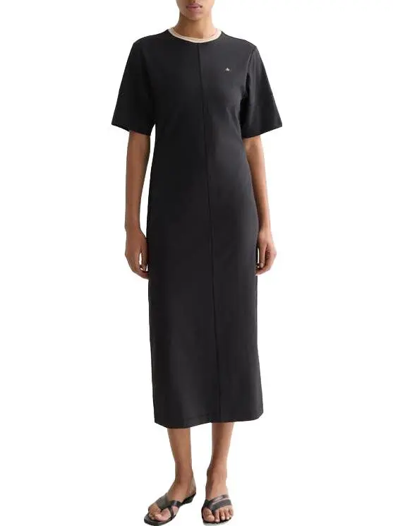 Scotch & Soda Stretch Cotton T-shirt Midi Dress - Meteorite