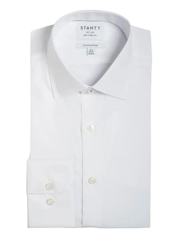 STANTT Contemporary Fit Performance Twill Dress Shirt - White