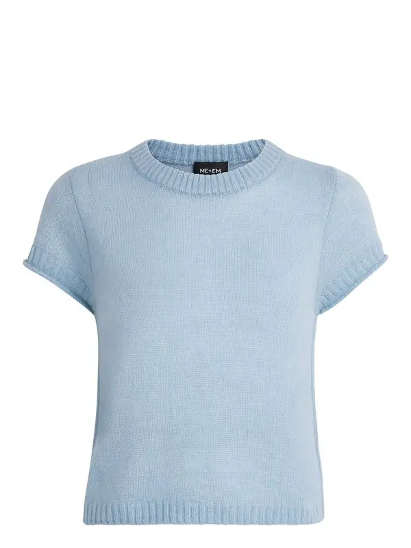 ME+EM Wool-cashmere-silk Sweater Vest - Blue