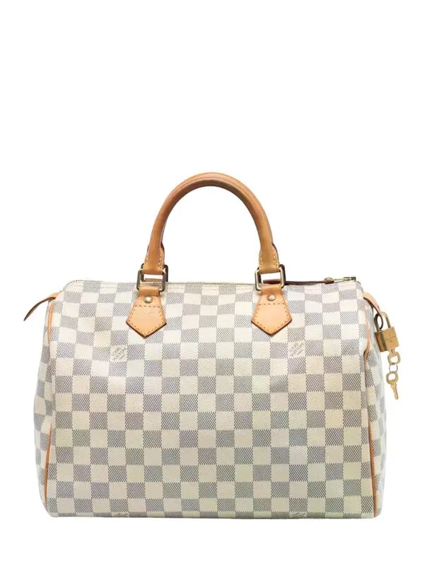 LOUIS VUITTON 2011 Damier Azur Speedy 30 Boston Bag - White