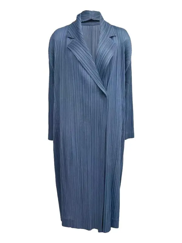 Issey Miyake Monthly Colors Pleated Coat - Blue