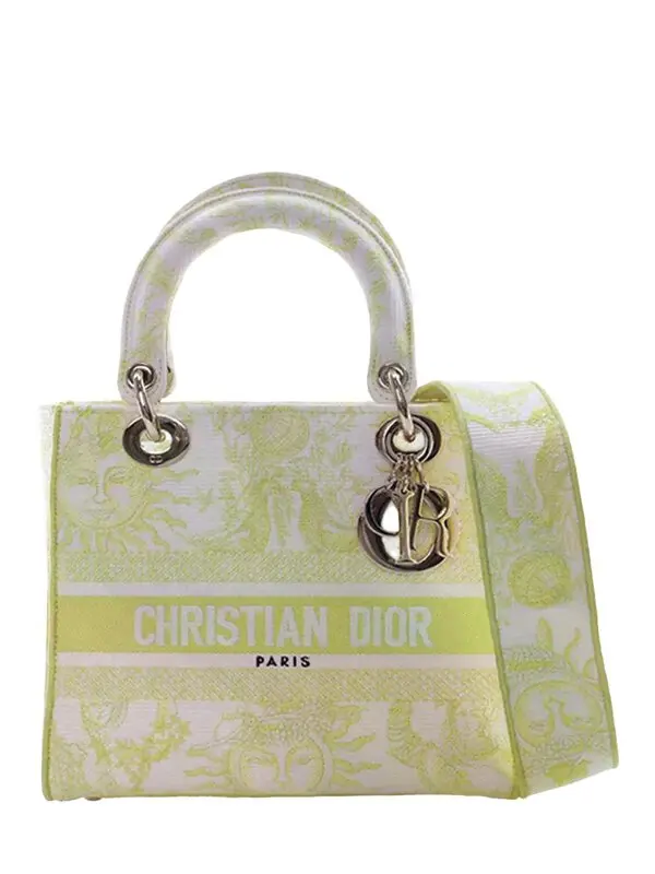 Dior 2024 Medium Toile De Jouy Lady D-lite Satchel - Yellow